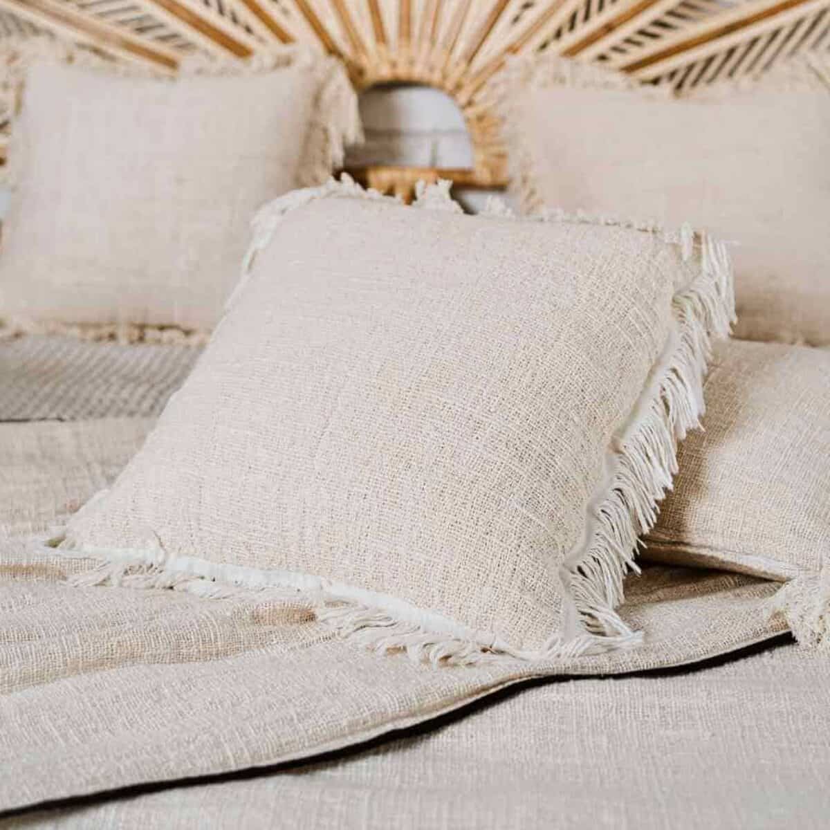 Pled Boho | Koc z Surowej Bawełny | Narzutka BOHO | BALI BALI