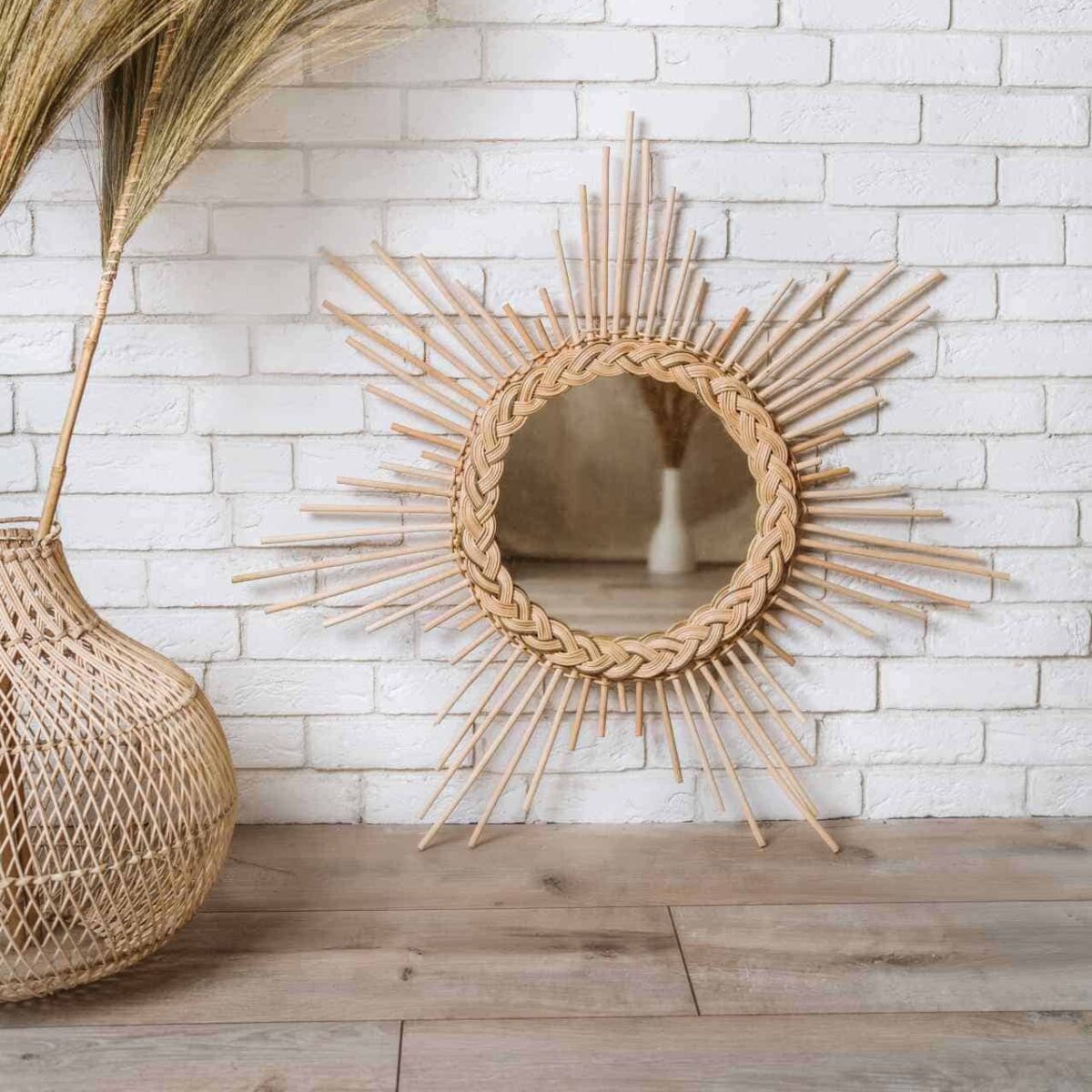 Lustro Rattanowe | Naturalna Rama | 100 cm 60 cm | sklep BALI BALI