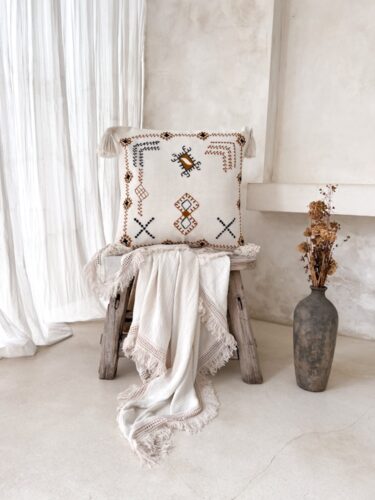 Poduszka w stylu Boho 50x50 z Frędzlami | Poszewki Boho